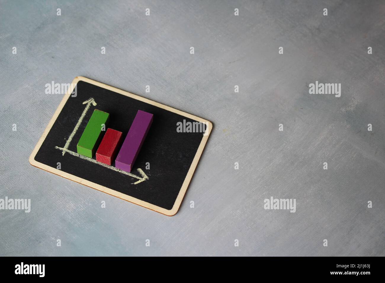 Sales graph chart on chalkboard. Business and sales analysis report ...
