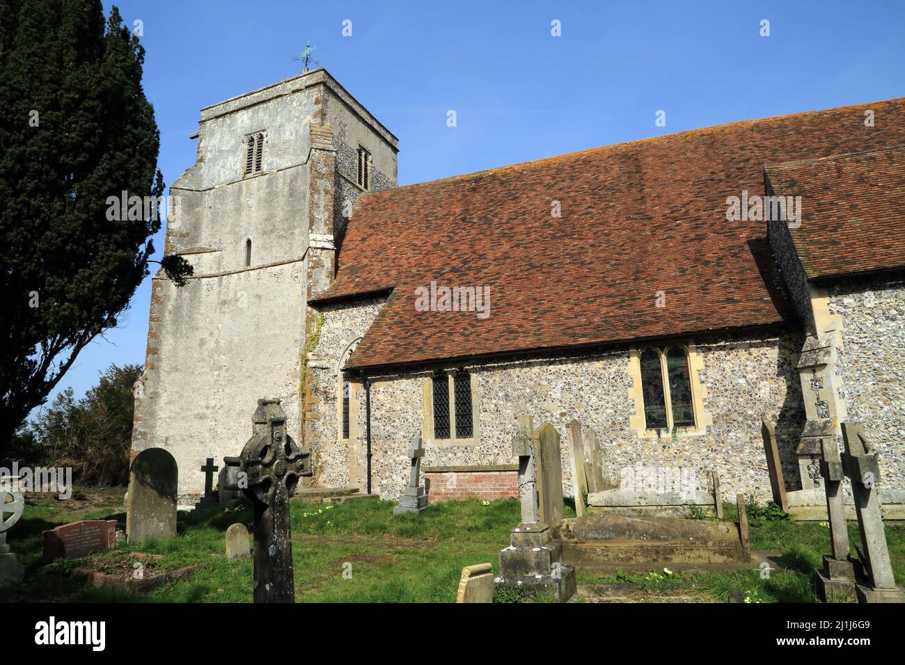 View of exterior of St Mary's church on Crows Camp Road, Bishopsbourne ...