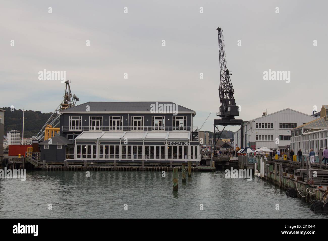 New Zealand, Wellington - January 10 2020: the view of Dockside Cafe ...