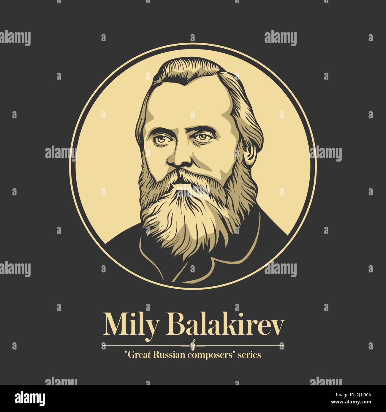 Portrait russian composer mily balakirev Stock Vector Images - Alamy