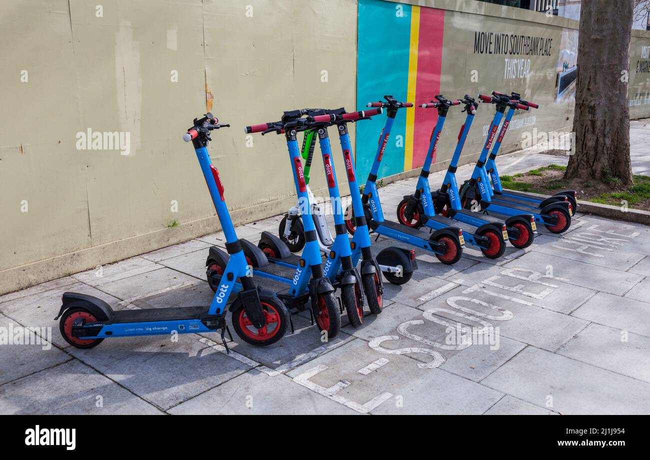 Dott E-scooters in a parking bay in London,England,UK Stock Photo - Alamy