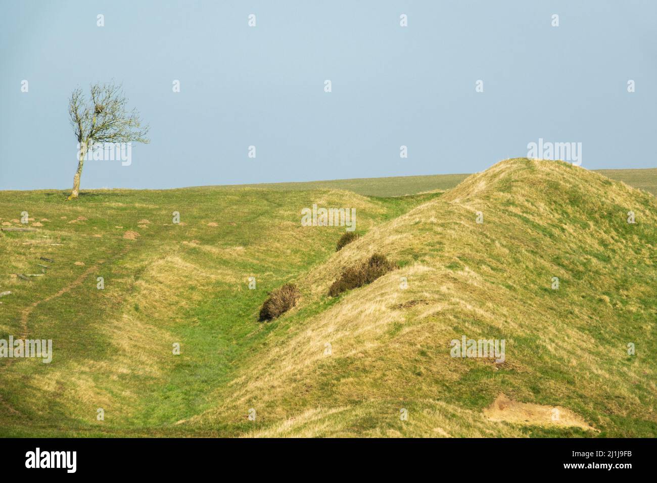 Offa's Dyke: section on the western slope of Llanfair Hill Stock Photo ...