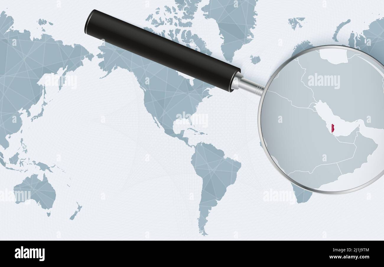 Qatar on the map of the world