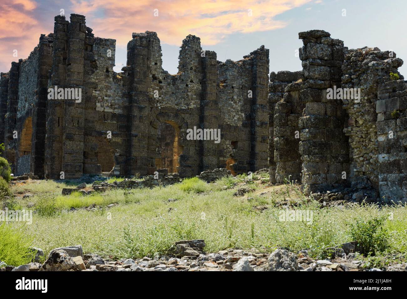 ANTALYA / TURKEY July 12, 2021 ; Aspendos Ancient City. Aspendos ...