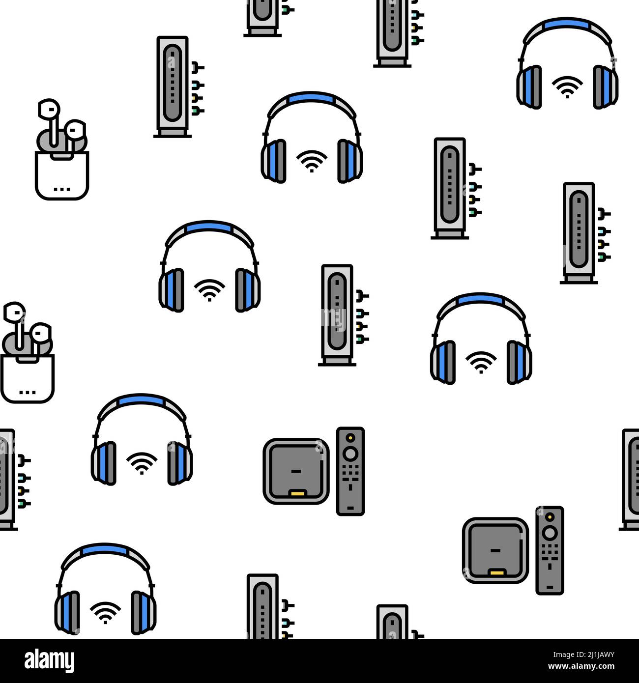 Electronics Digital Technology Vector Seamless Pattern Stock Vector ...