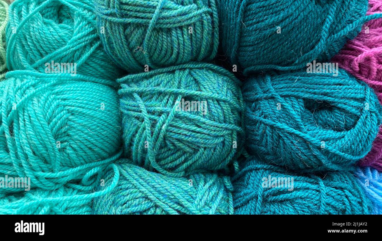 Blue wool yarn hi-res stock photography and images - Alamy