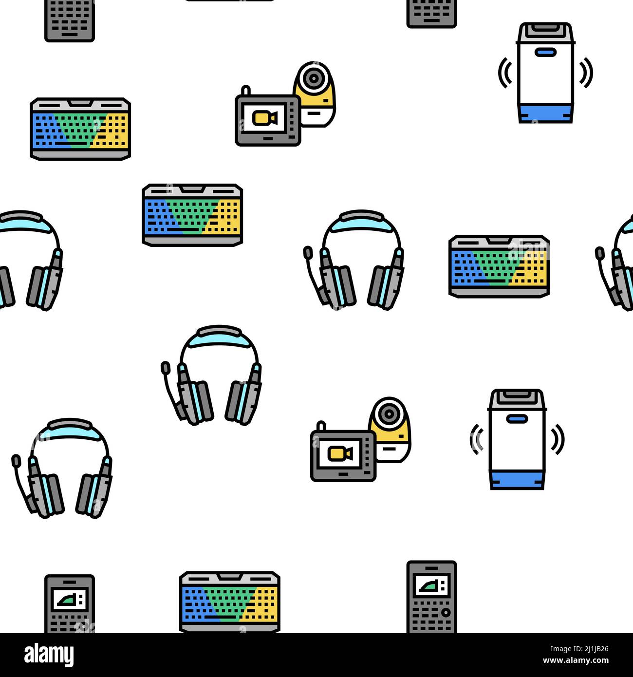 Electronics Digital Technology Vector Seamless Pattern Stock Vector ...