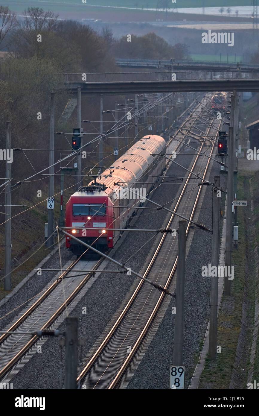 electric highspeed train passing the rapid railway transit route ...
