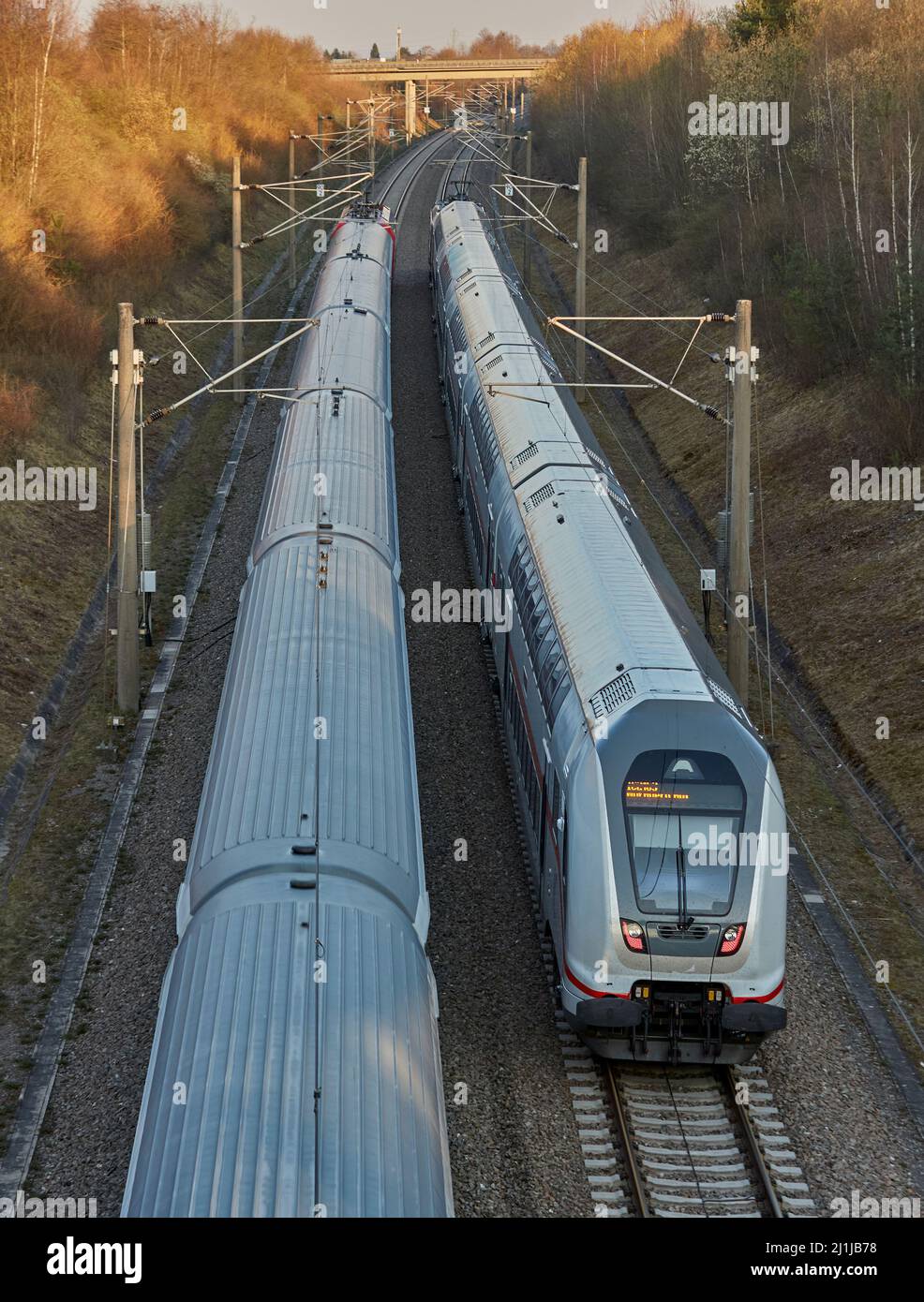 electric highspeed train passing the rapid railway transit route ...