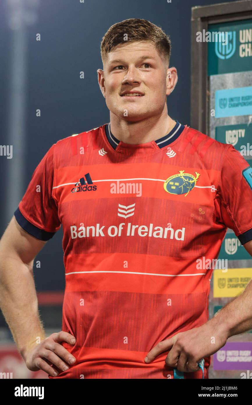 25 March, 2022, Cork, Ireland - Jack O’Donoghue at the United Rugby ...