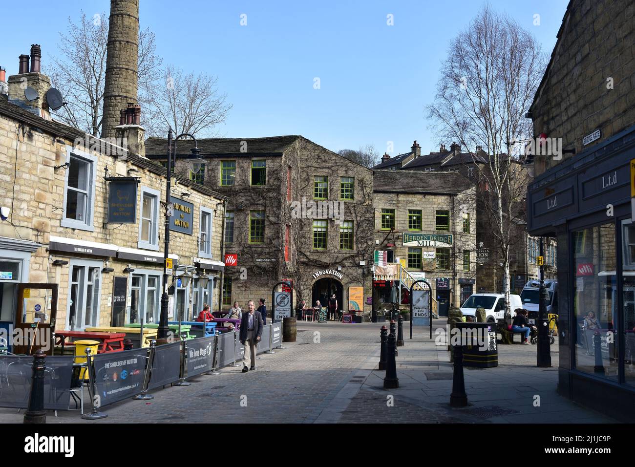 Hebden Bridge town centre, Calderdale, West Yorkshire Stock Photo - Alamy