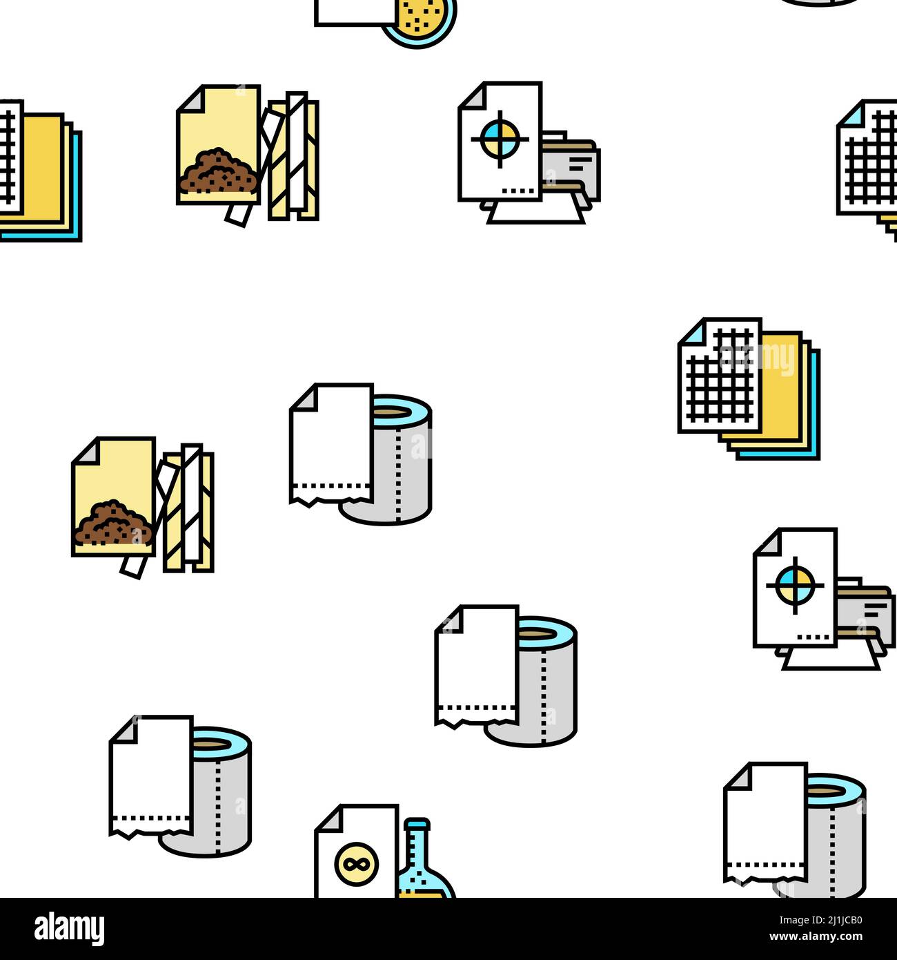 Paper List For Printing Poster Vector Seamless Pattern Stock Vector ...