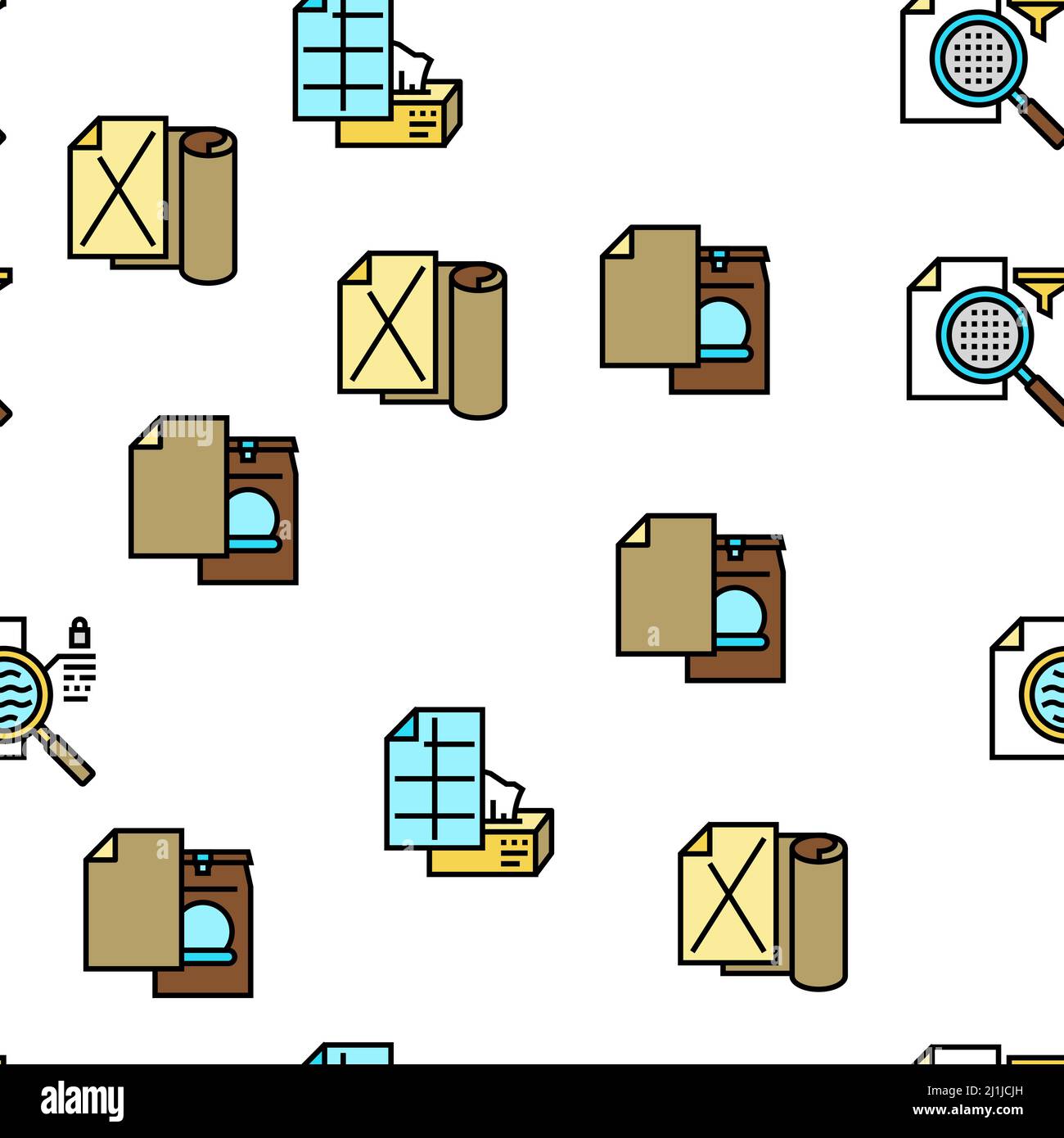 Paper List For Printing Poster Vector Seamless Pattern Stock Vector ...