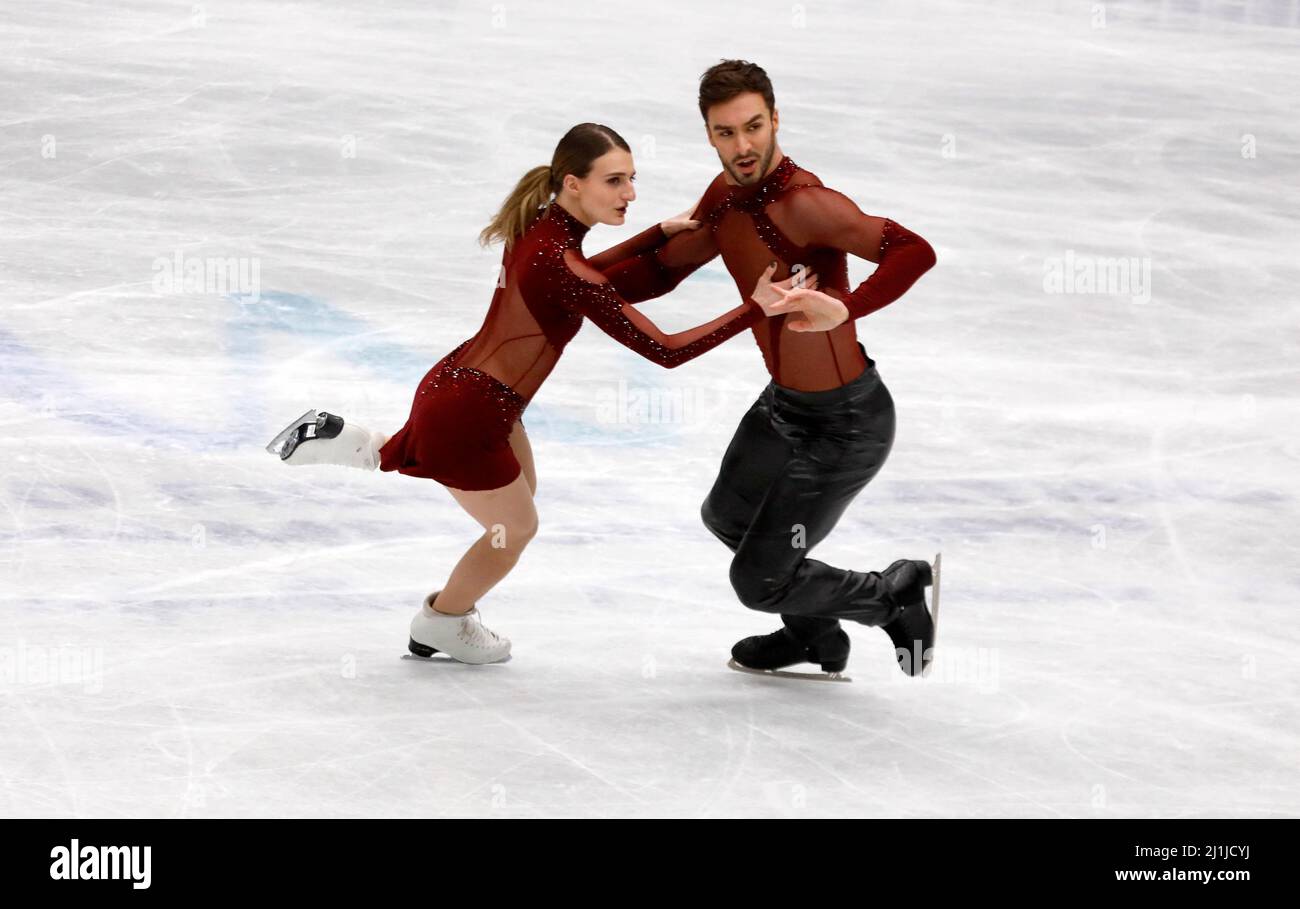 Montpellier, France. 25th Mar, 2022. Gabriella PAPADAKIS with Guillaume ...