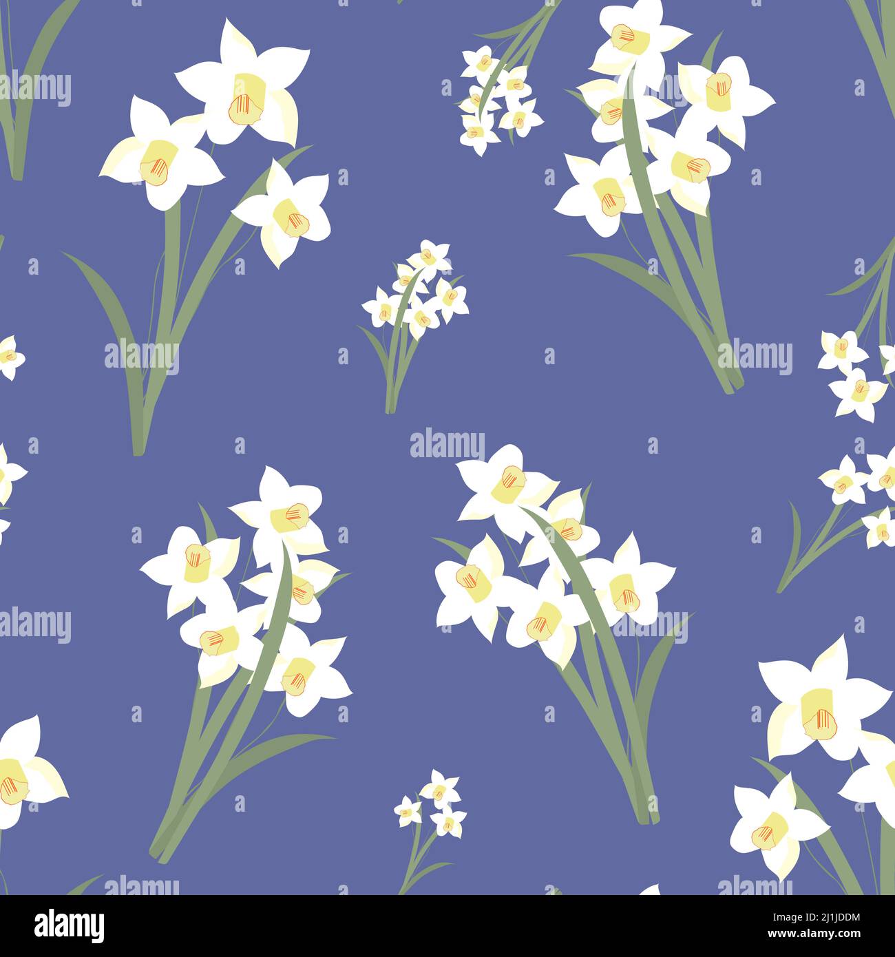 spring flowers daffodils pattern without background Stock Vector Image ...