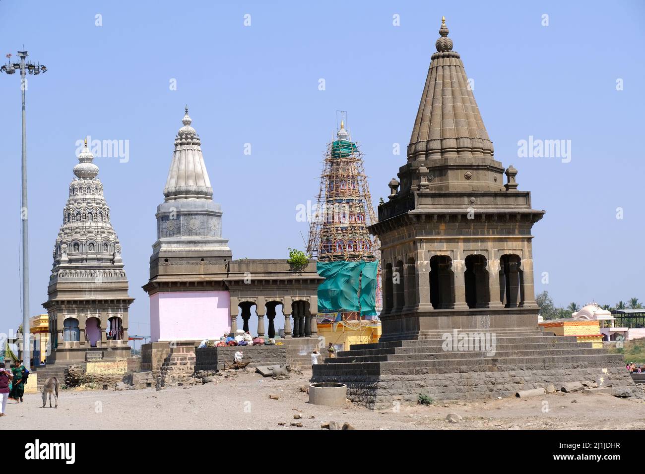 Pandharpur, India, 26 February 2022, Pundalik temple on bank of river ...