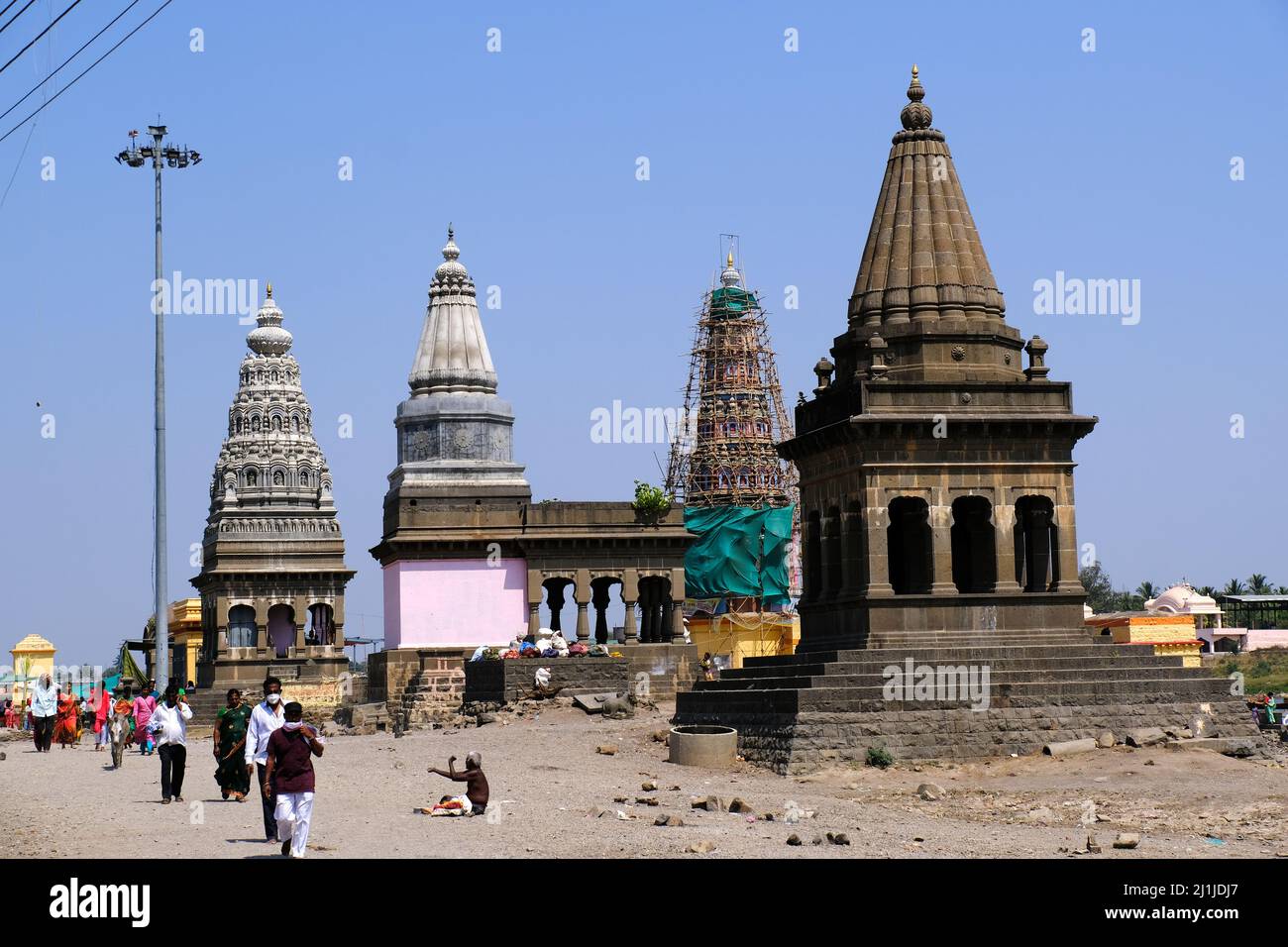 Pandharpur, India, 26 February 2022, Pundalik temple on bank of river ...