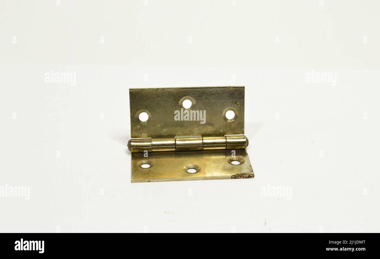 Vintage hinge on white background Stock Photo - Alamy