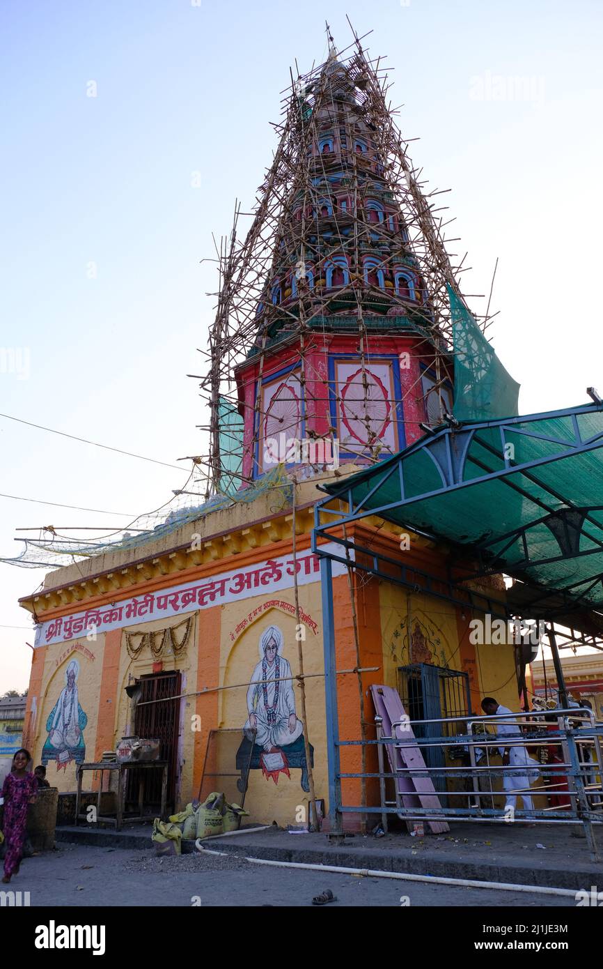 Pandharpur, India, 26 February 2022, Pundalik temple on bank of river ...