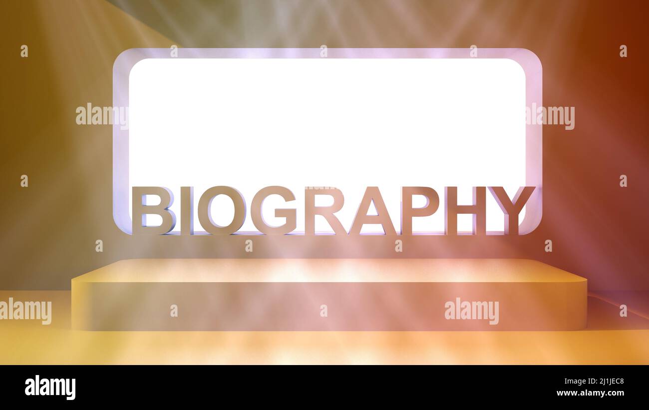 blank screen with word biography. 3d rendering Stock Photo - Alamy