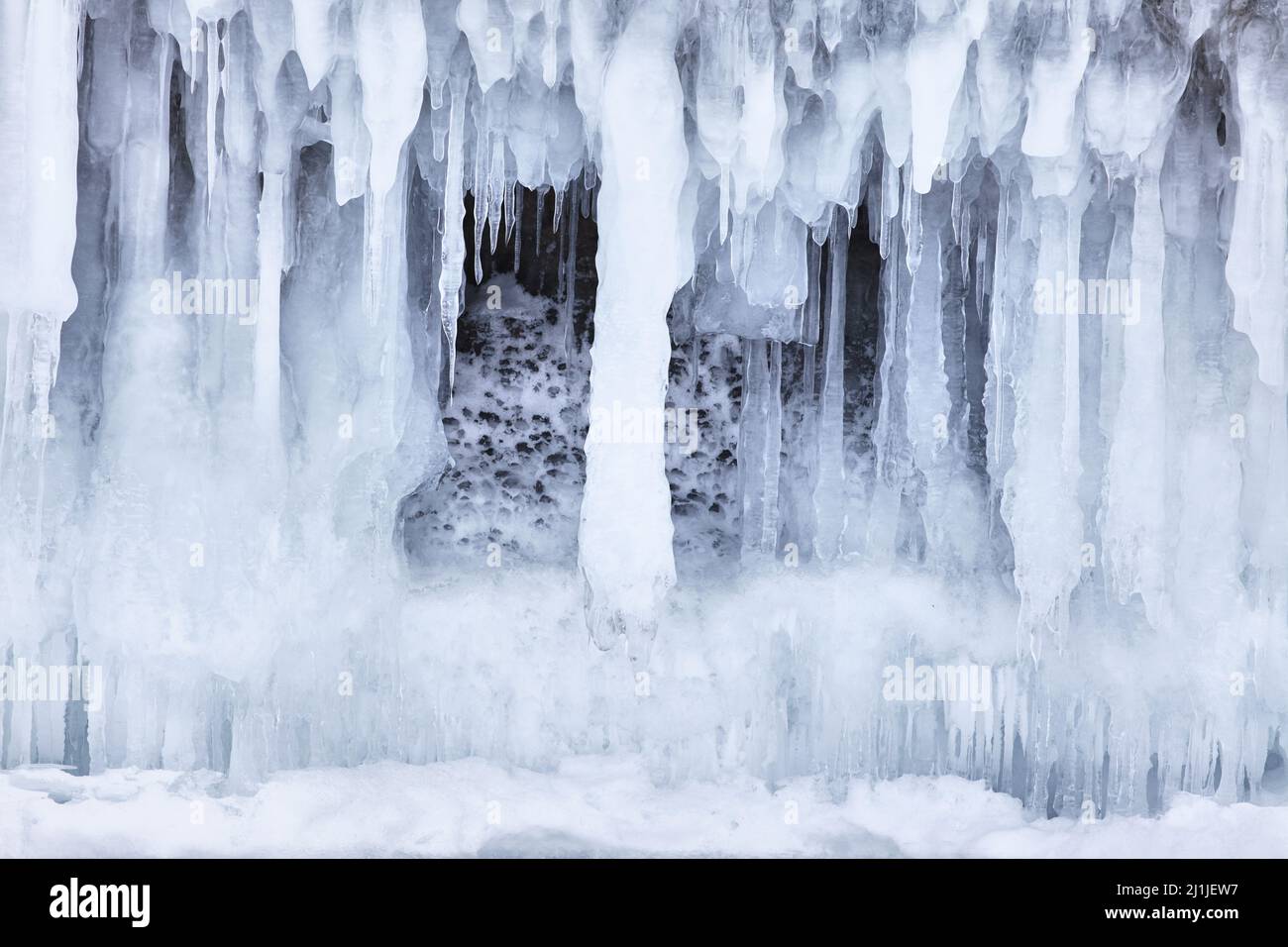 Frozen splash water on Baikal lake. Abstract winter background. Amazing ...