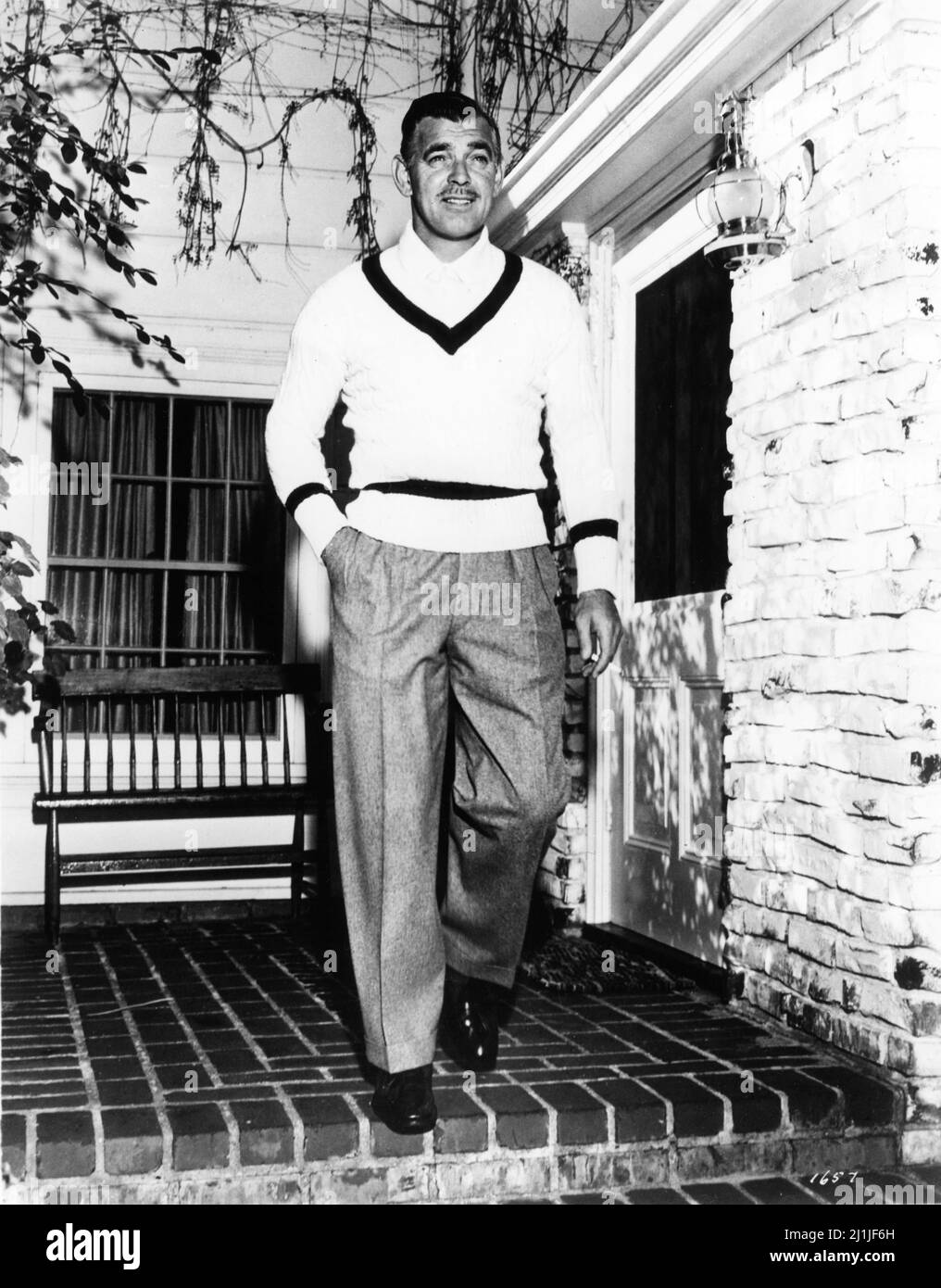 CLARK GABLE at his Ranch Home in Encino California in early 1949 ...