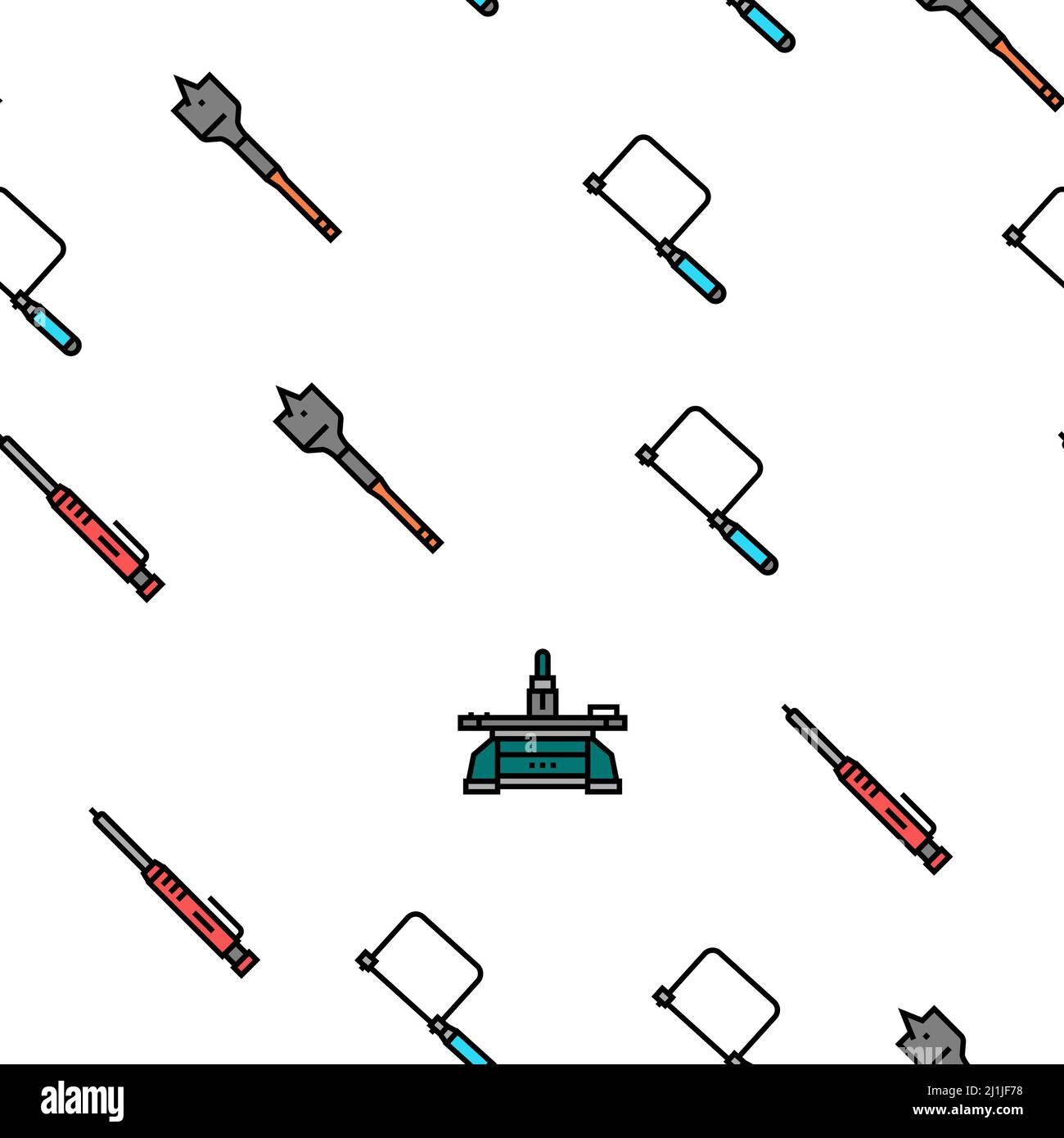 Carpenter Tool And Accessory Vector Seamless Pattern Stock Vector Image ...