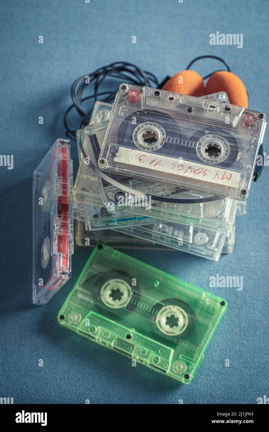 Stack Of Cassette Tape 90s