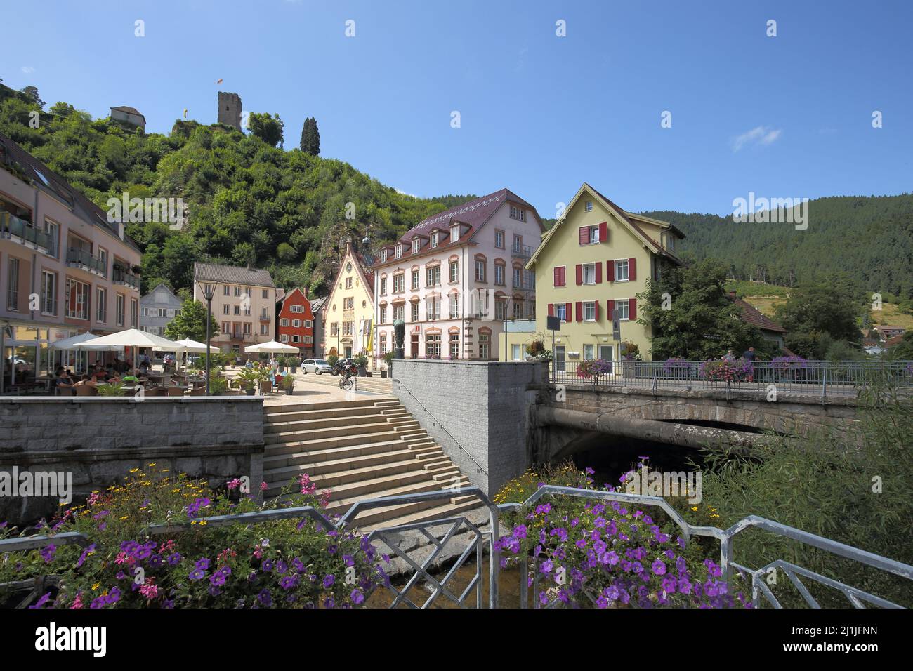 Town hall and stream gutach hi-res stock photography and images - Alamy