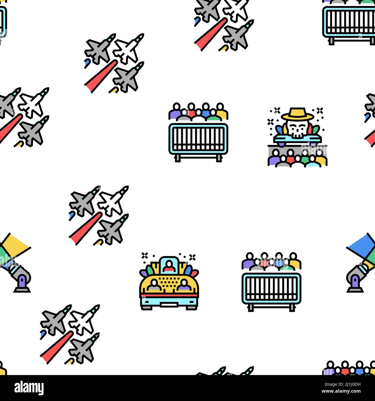 Parade Celebration Festival Event Vector Seamless Pattern Stock Vector ...