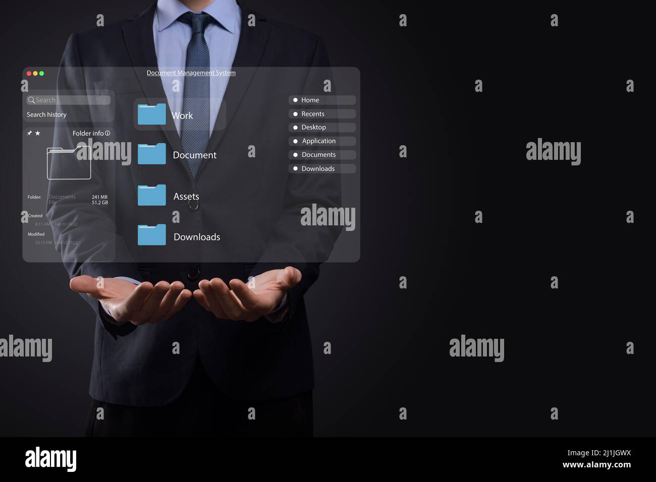 Document management concept. Virtual screen icons Document Management ...