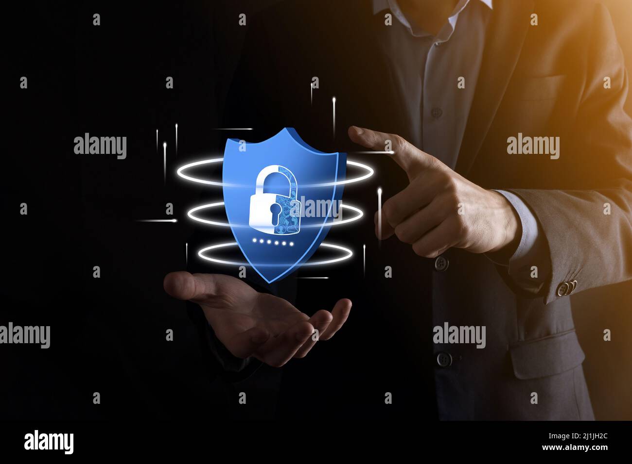 Cyber security network. Padlock icon and internet technology networking ...