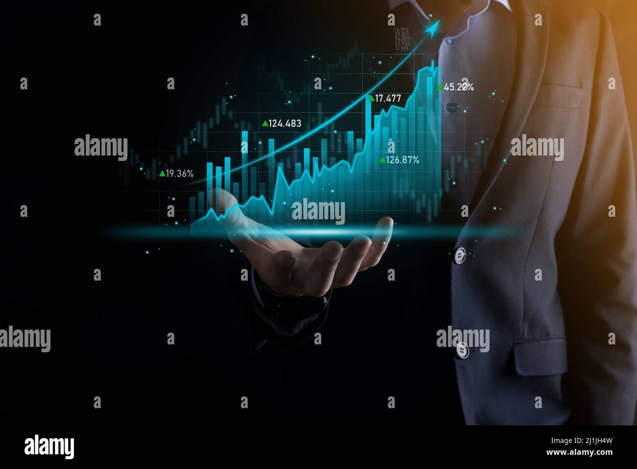 Business developer hand using board framework on virtual modern ...