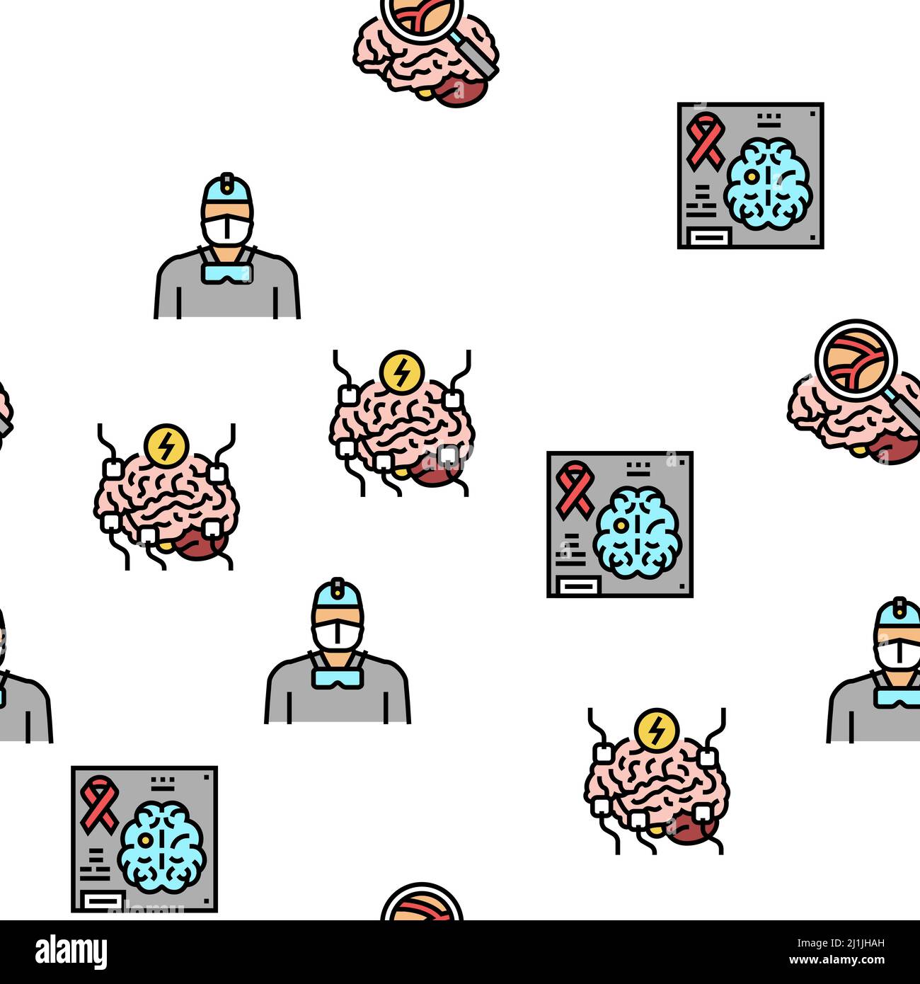Neurosurgery Medical Treatment Vector Seamless Pattern Stock Vector ...