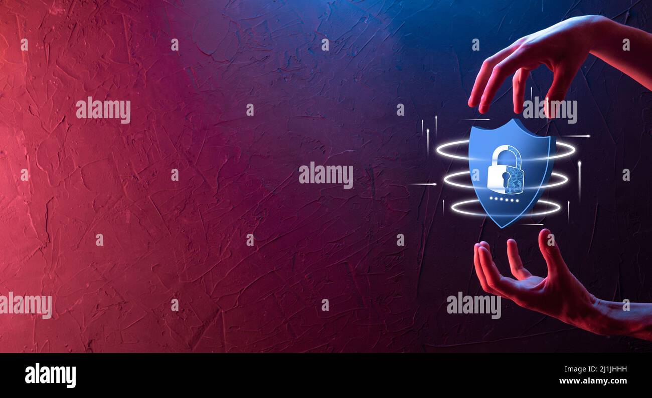 Cyber Security Network Padlock Icon And Internet Technology Networking
