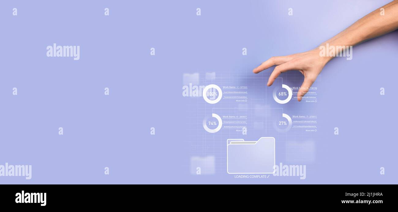 Business developer hand using board framework on virtual modern ...