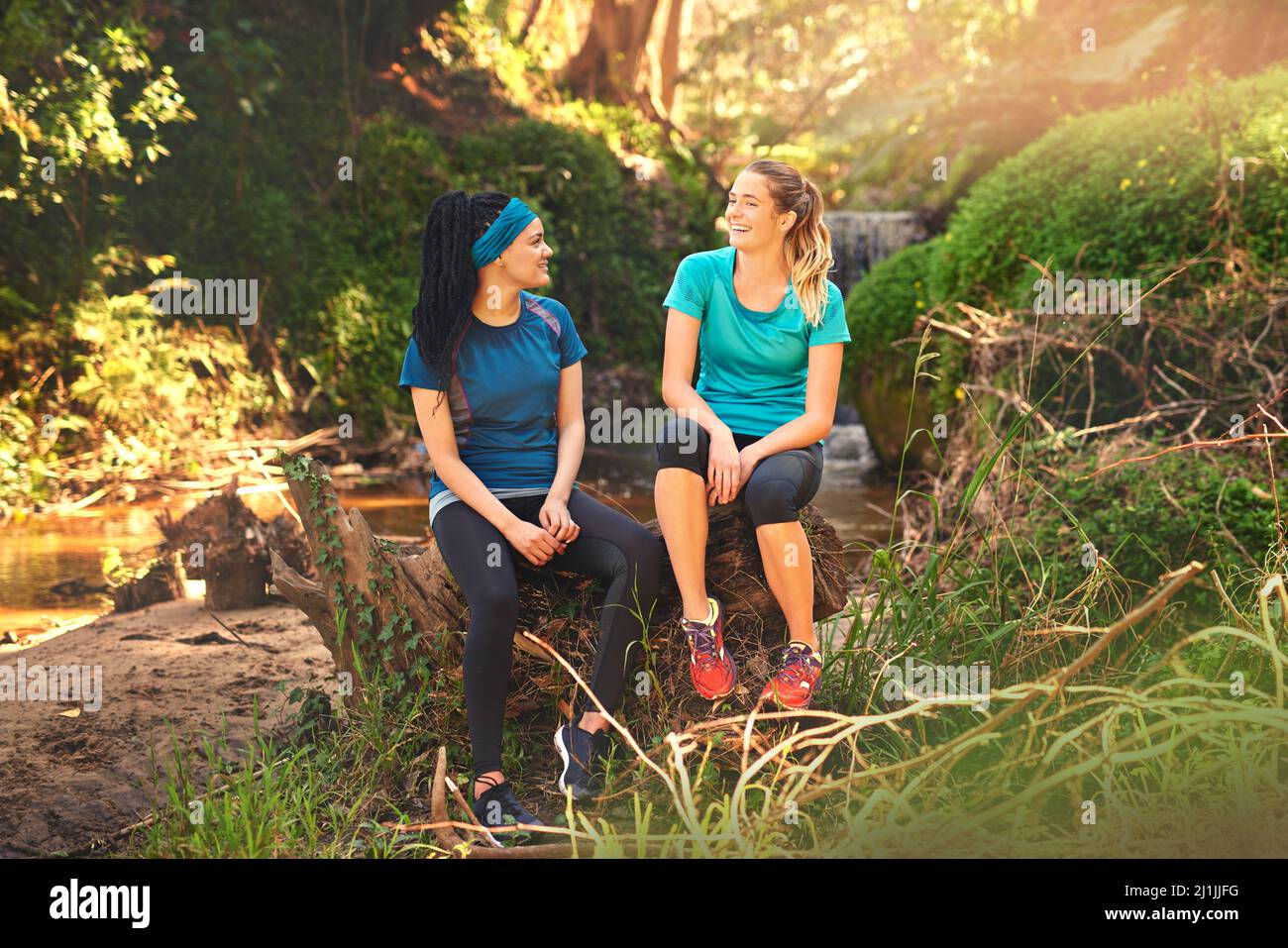 Catching breath two female hi-res stock photography and images - Alamy