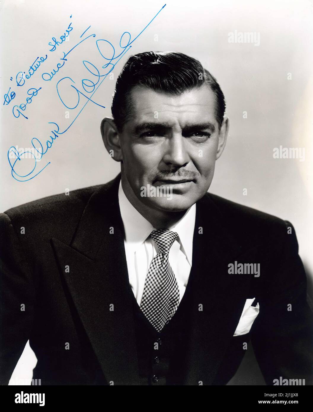 CLARK GABLE 1947 Portrait signed to Picture Show magazine publicity for ...
