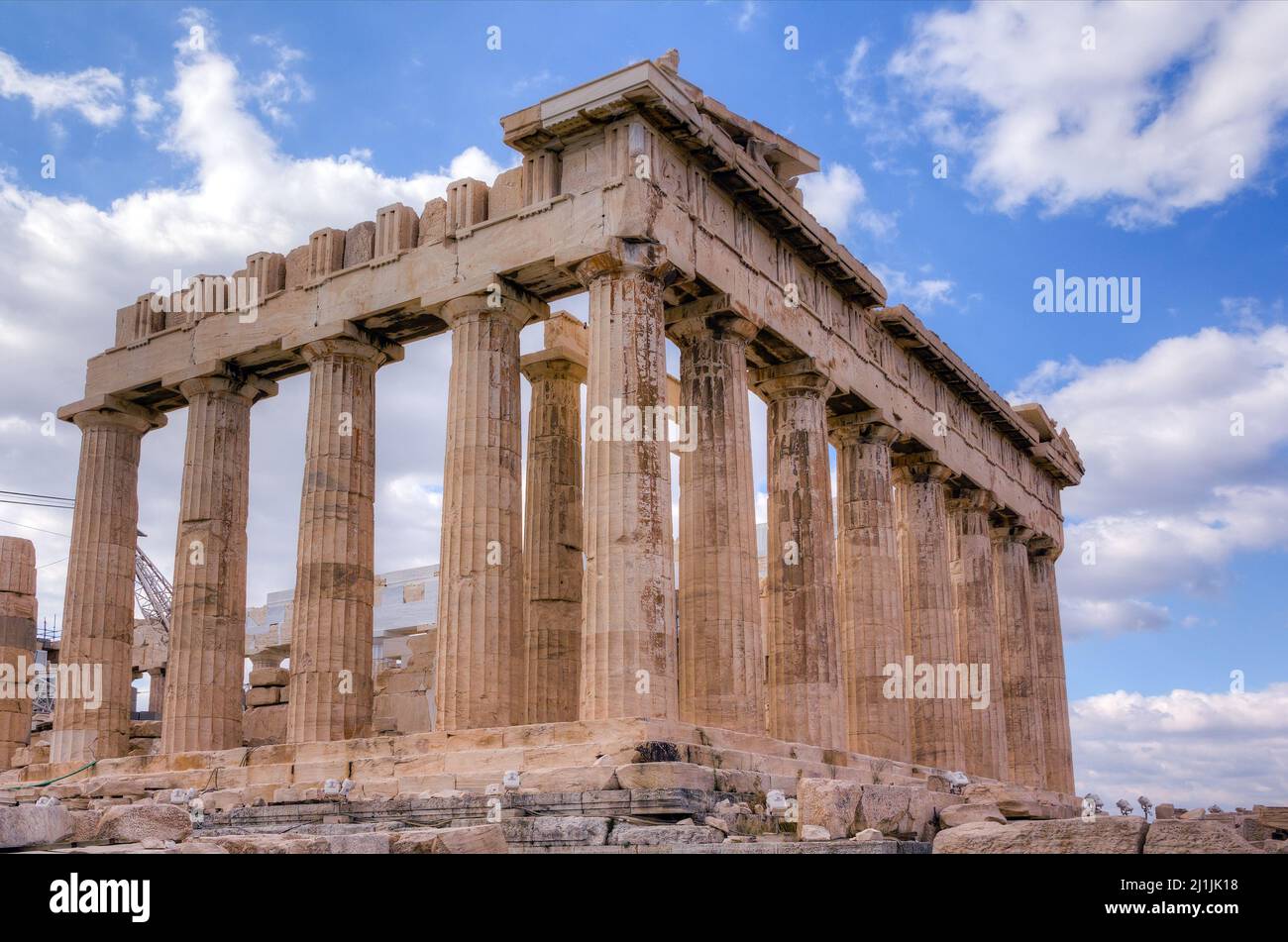 Parthenon temple southeast side view, Acropolis, Athens, Greece Stock ...