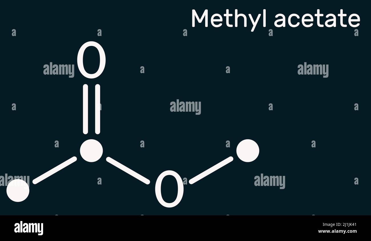 Methyl acetate, methyl ethanoate molecule. It is acetate ester, solvent ...