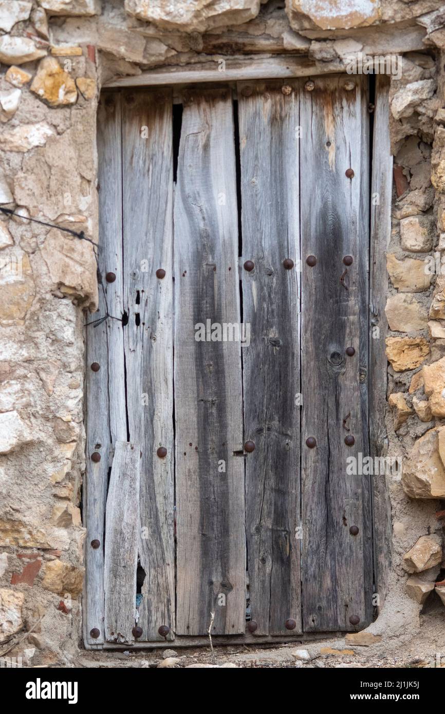An old and weathered wooden door Stock Photo - Alamy