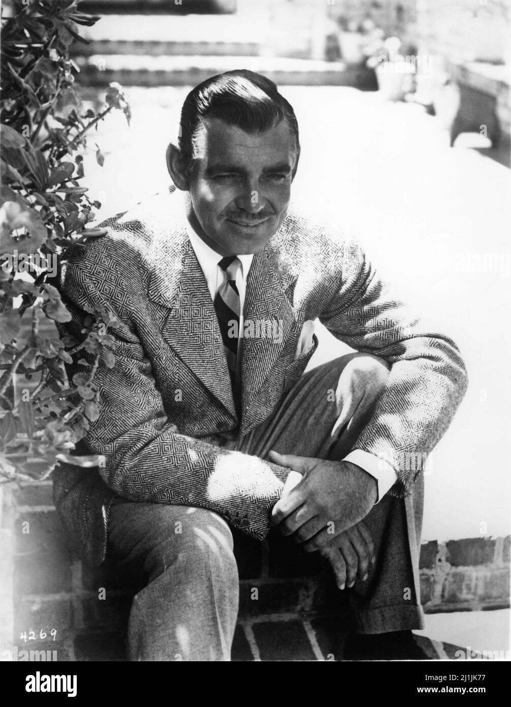 CLARK GABLE 1946 candid portrait at his Ranch Home in Encino California ...