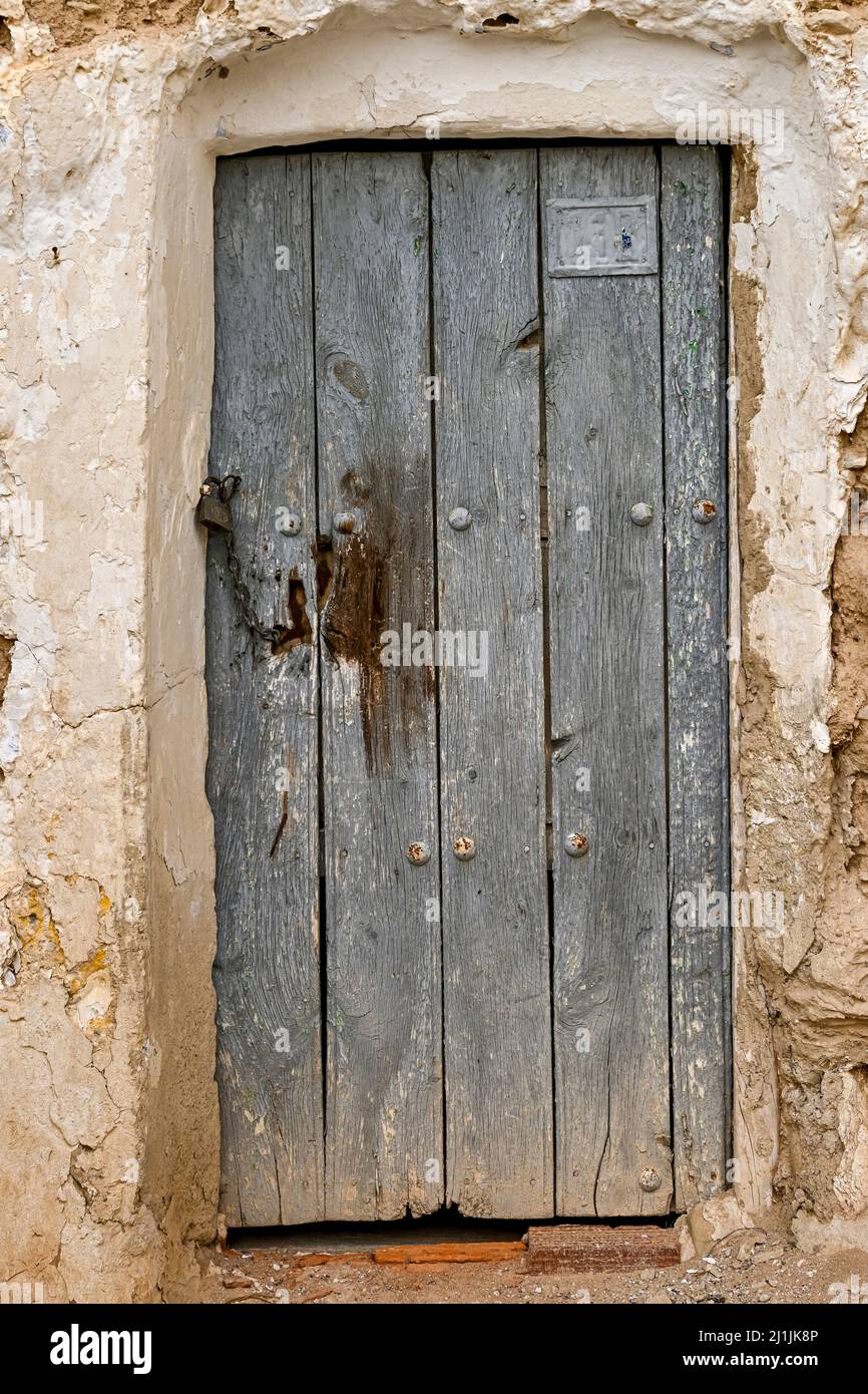 An old and weathered wooden door Stock Photo - Alamy