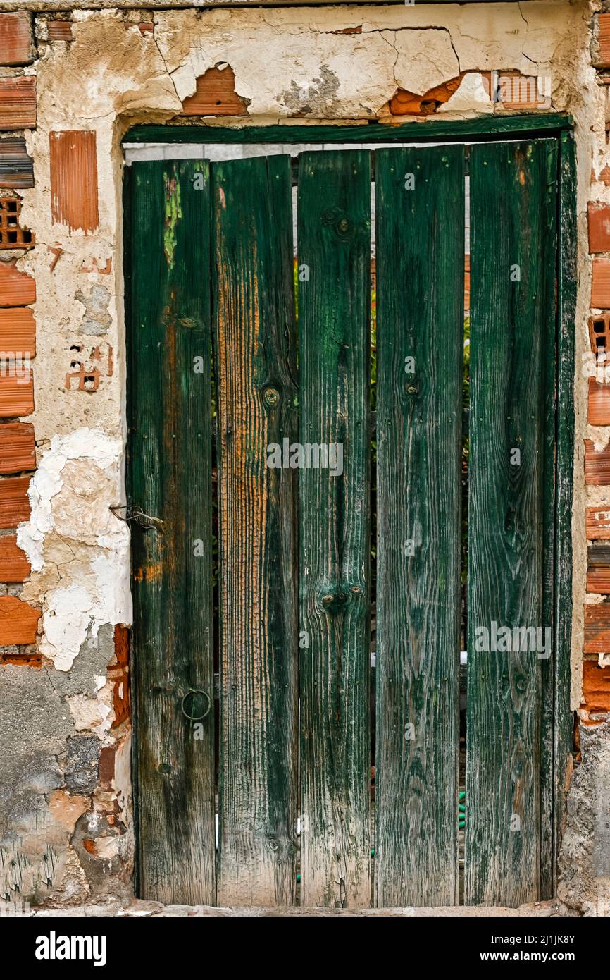 An old and weathered wooden door Stock Photo - Alamy