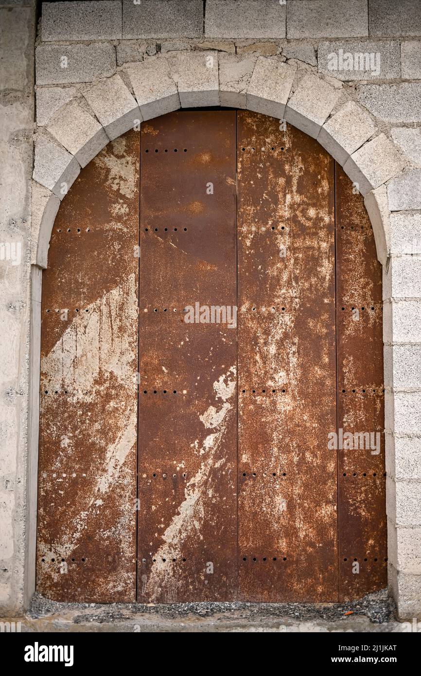 Old metal ship gate in a rural town Stock Photo - Alamy