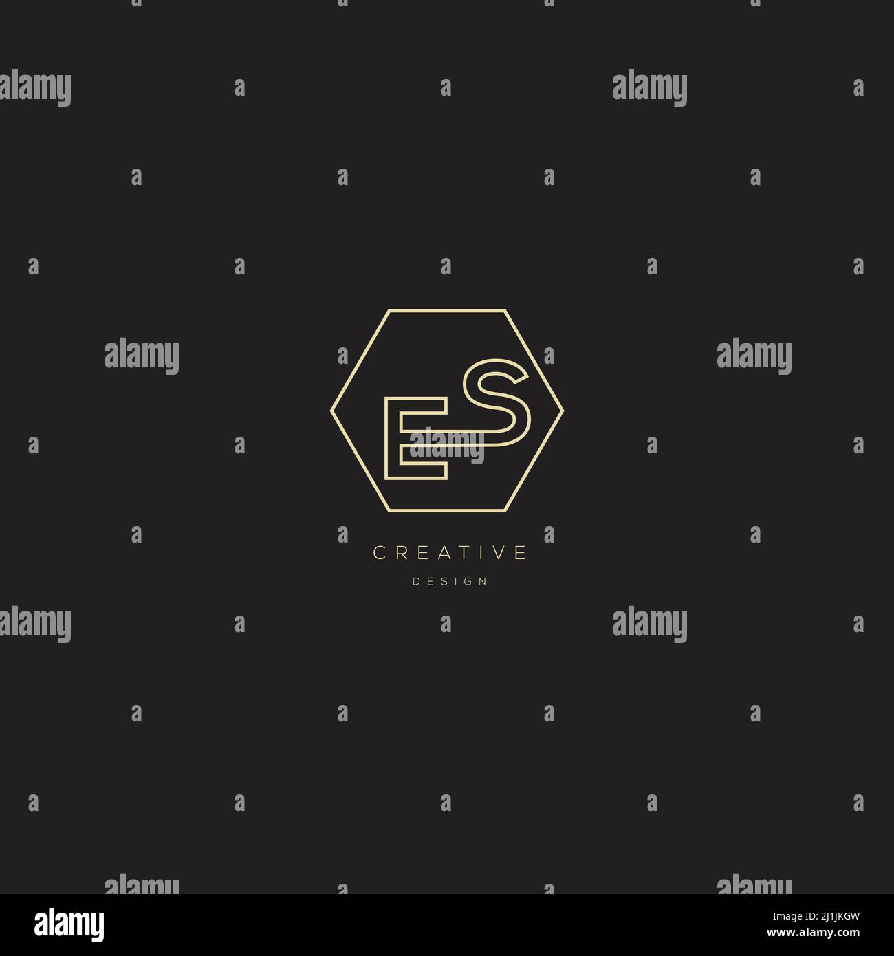 A modern, bold logo letters ES on a dark background. EPS10, Vector ...