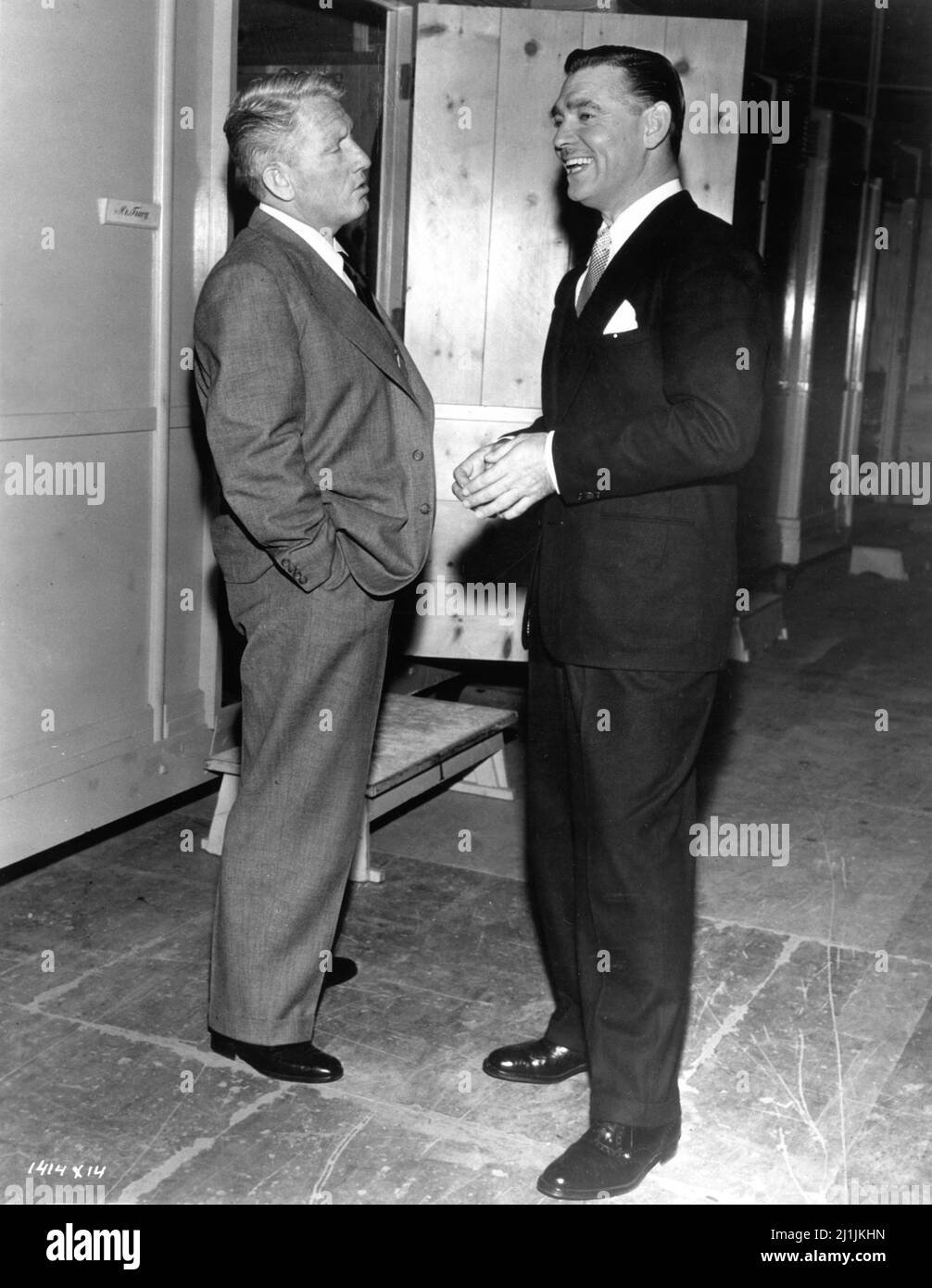 SPENCER TRACY on set candid outside his Dressing Room circa October ...
