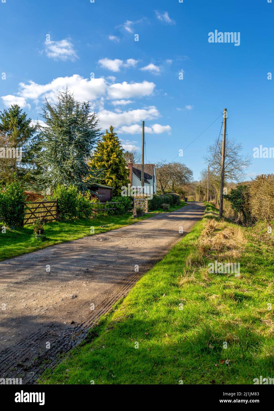 Street view, Church Lane in Dormston, Worcestershire, England Stock ...