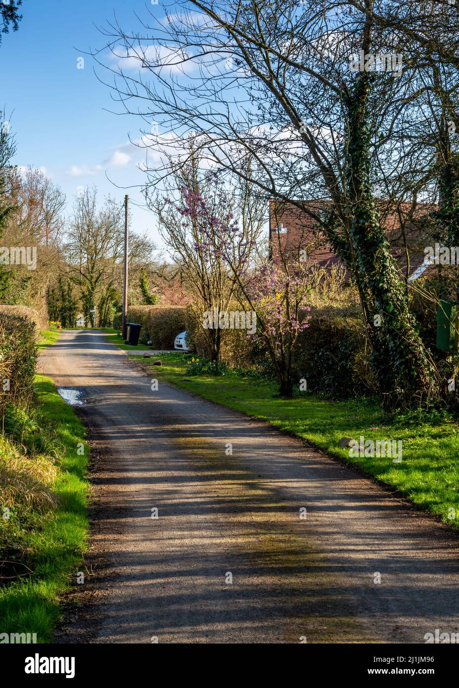 Street view, Church Lane in Dormston, Worcestershire, England Stock ...