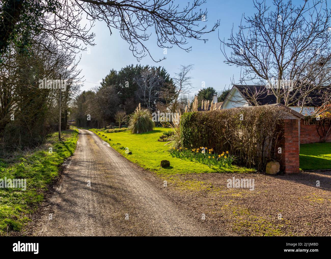 Street view, Church Lane in Dormston, Worcestershire, England Stock ...